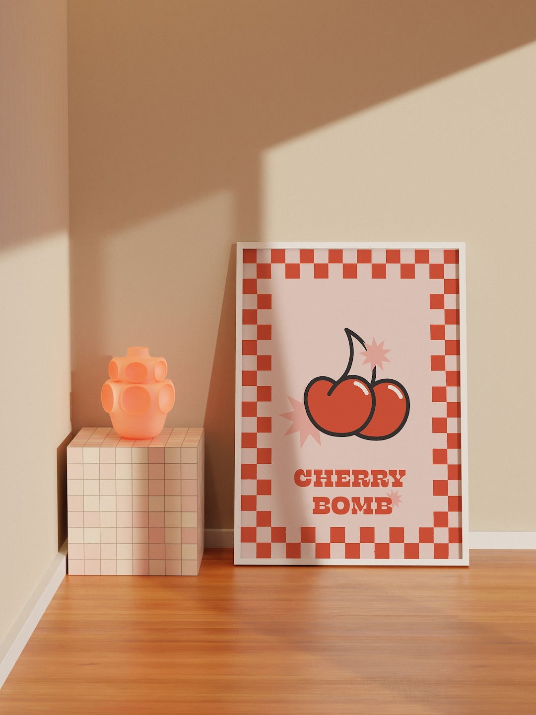 Cherry Wall Print, Digital Download Print, Retro Wall Decor, Large ...