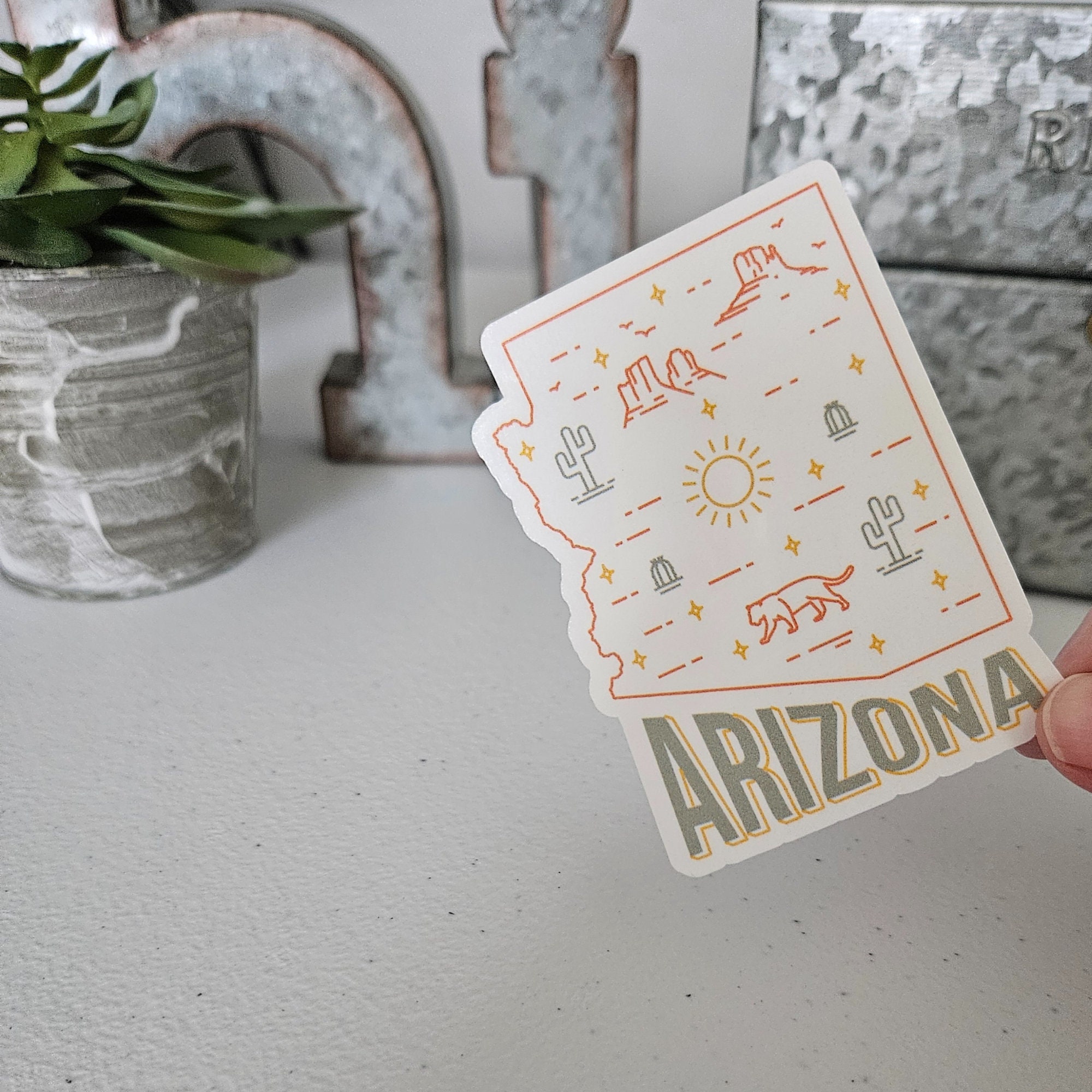 Arizona Sticker Arizona Scenery Cactus Sticker Sticker for Laptop ...