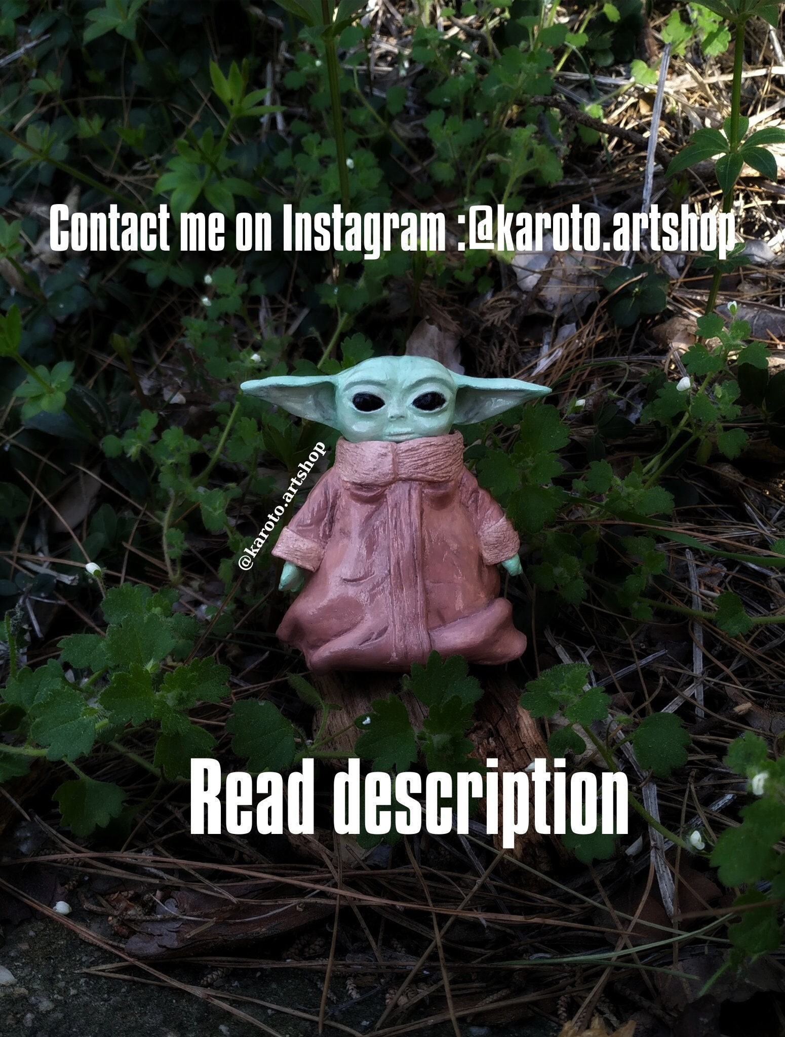 Grogu Sculpture , Mandalorian the Child Figure Handmade read ...