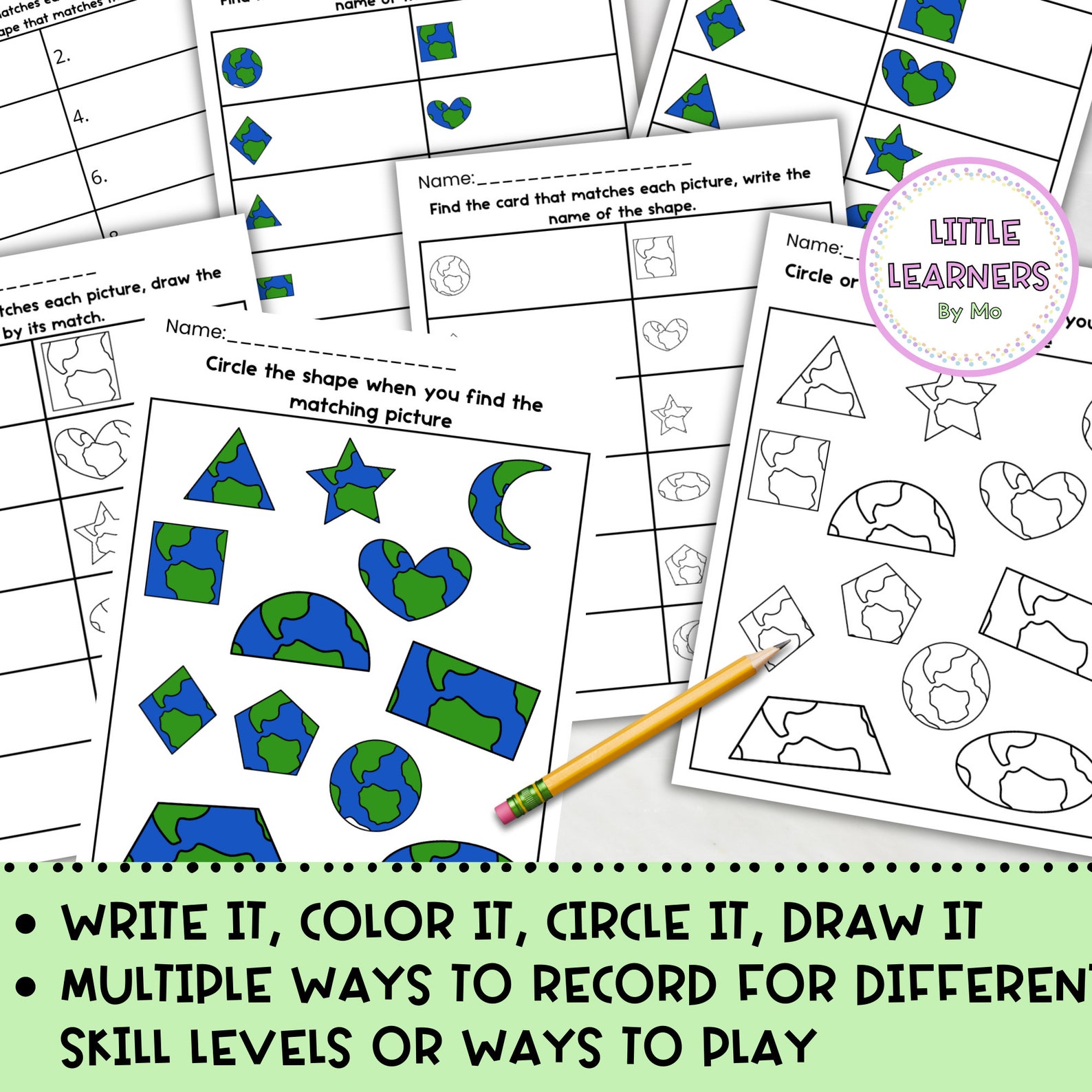 Earth Day Write the Room, Shapes Write the Room, Write the Room Center ...