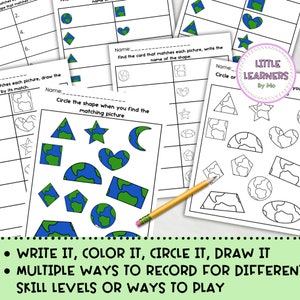 Earth Day Write the Room, Shapes Write the Room, Write the Room Center ...