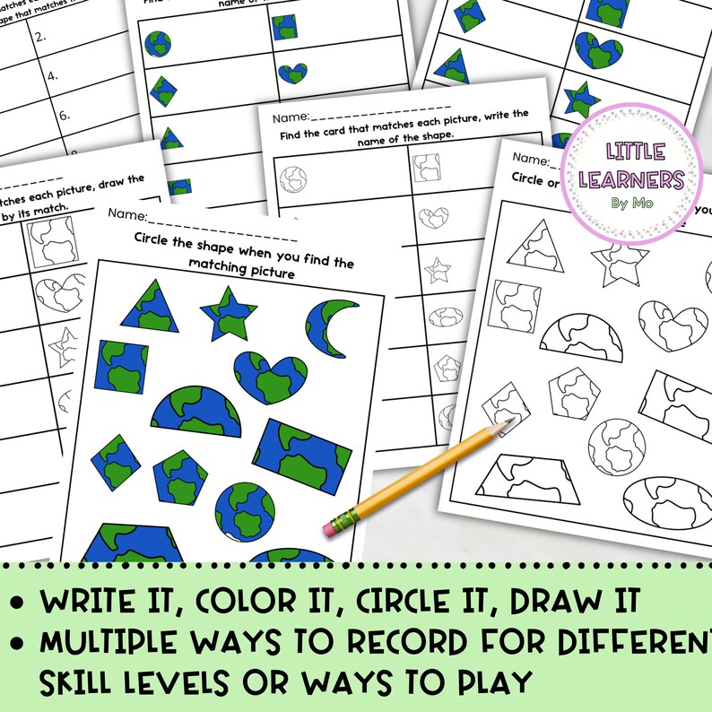 Earth Day Write the Room, Shapes Write the Room, Write the Room Center ...