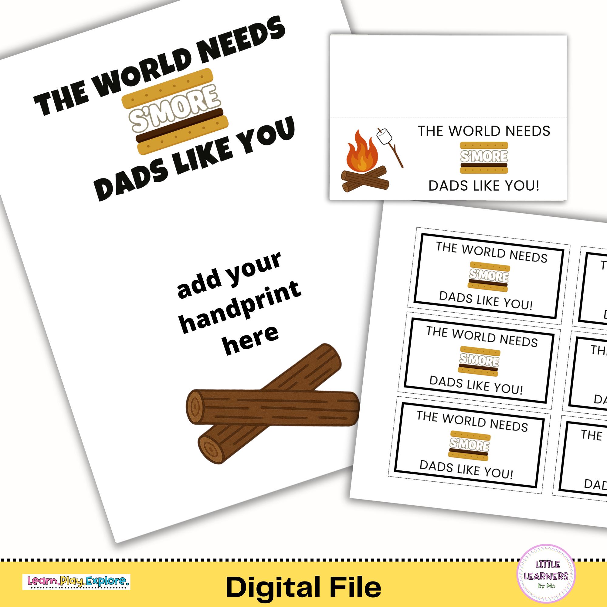 Father’s Day Craft Printable – S’more Handprint Activity + Gift Tags ...