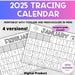 2025 Number Tracing Calendar Printable | Preschool Learning Calendar ...