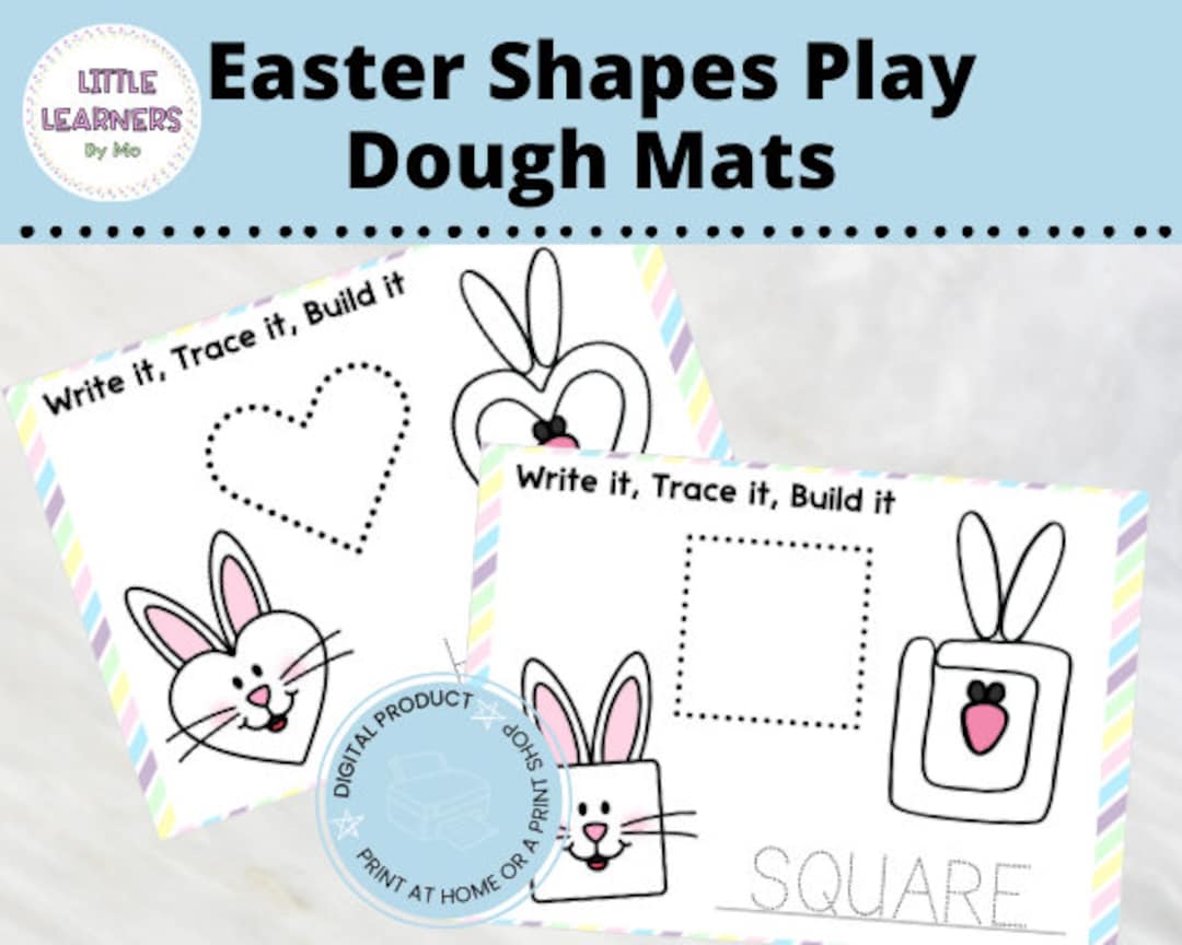 Easter Shapes Play Dough Mat, Fine Motor Play Dough Mat, Play Dough Mat ...