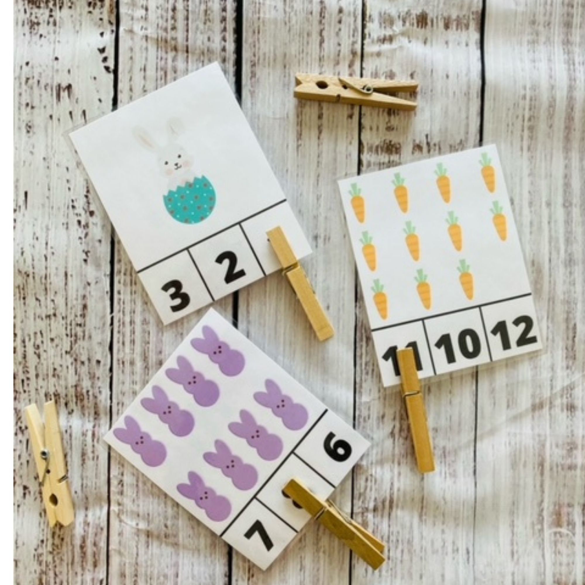 Easter Clip and Count Cards, Montessori Activity, Toddler and Preschool ...
