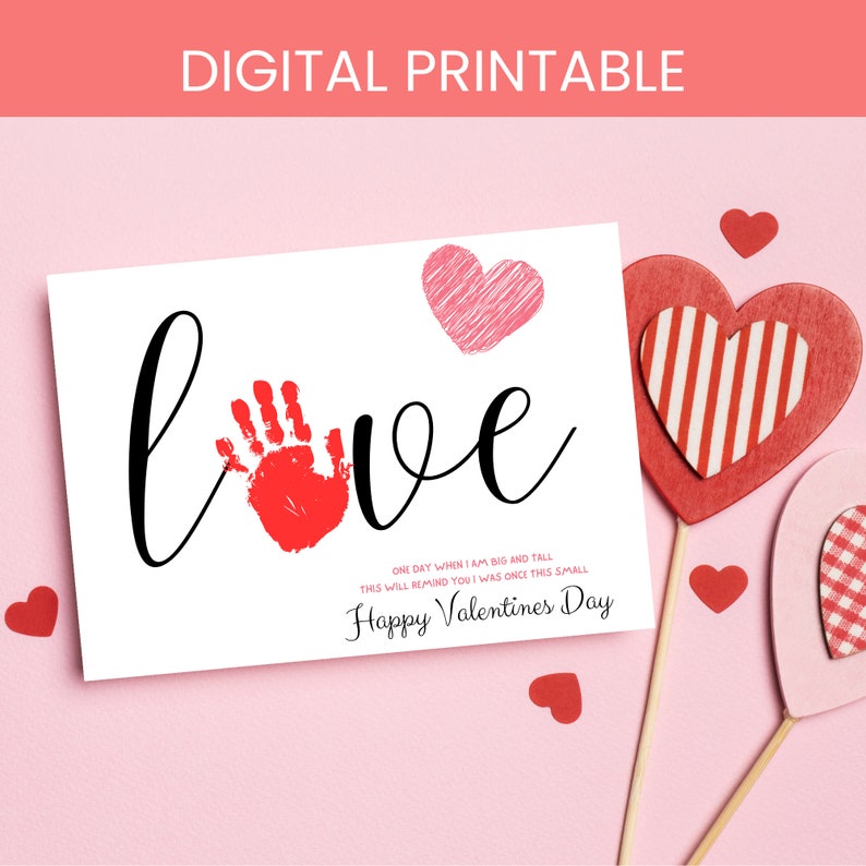 Valentine Printable, Valentines Day Handprint Footprint Craft for Kids ...
