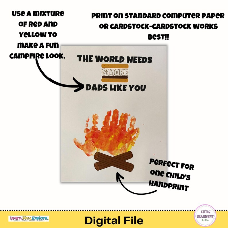 Father’s Day Craft Printable – S’more Handprint Activity + Gift Tags ...