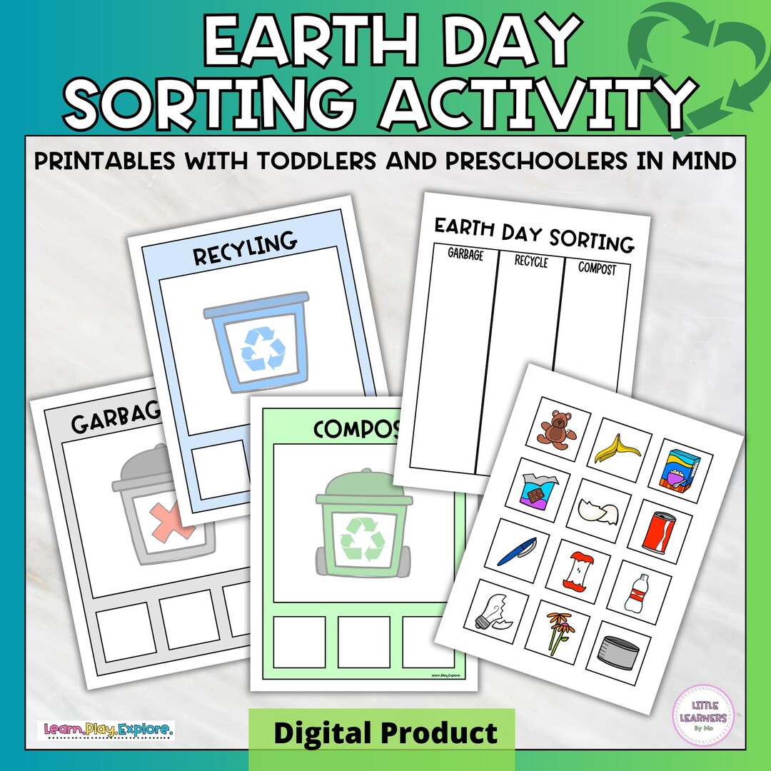 Spring Sorting Activities for Toddlers | Earth Day Sorting | Recycle ...