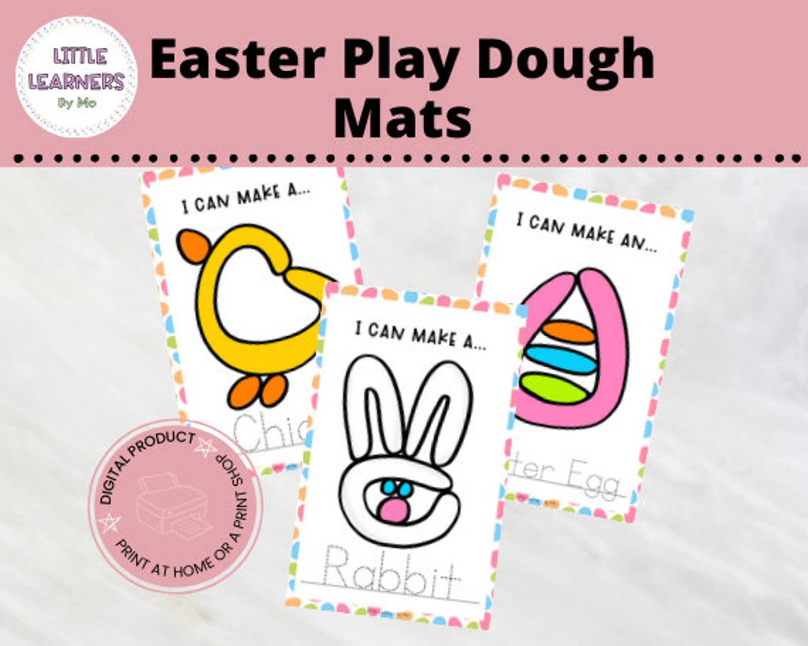 Easter Play Dough Mat, Fine Motor Play Dough Mat, Play Dough Mat ...