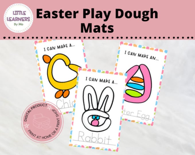 EASTER PLAYDOUGH MATS | Printable Playdoh Mats | Eggs, Nest, Bunny ...