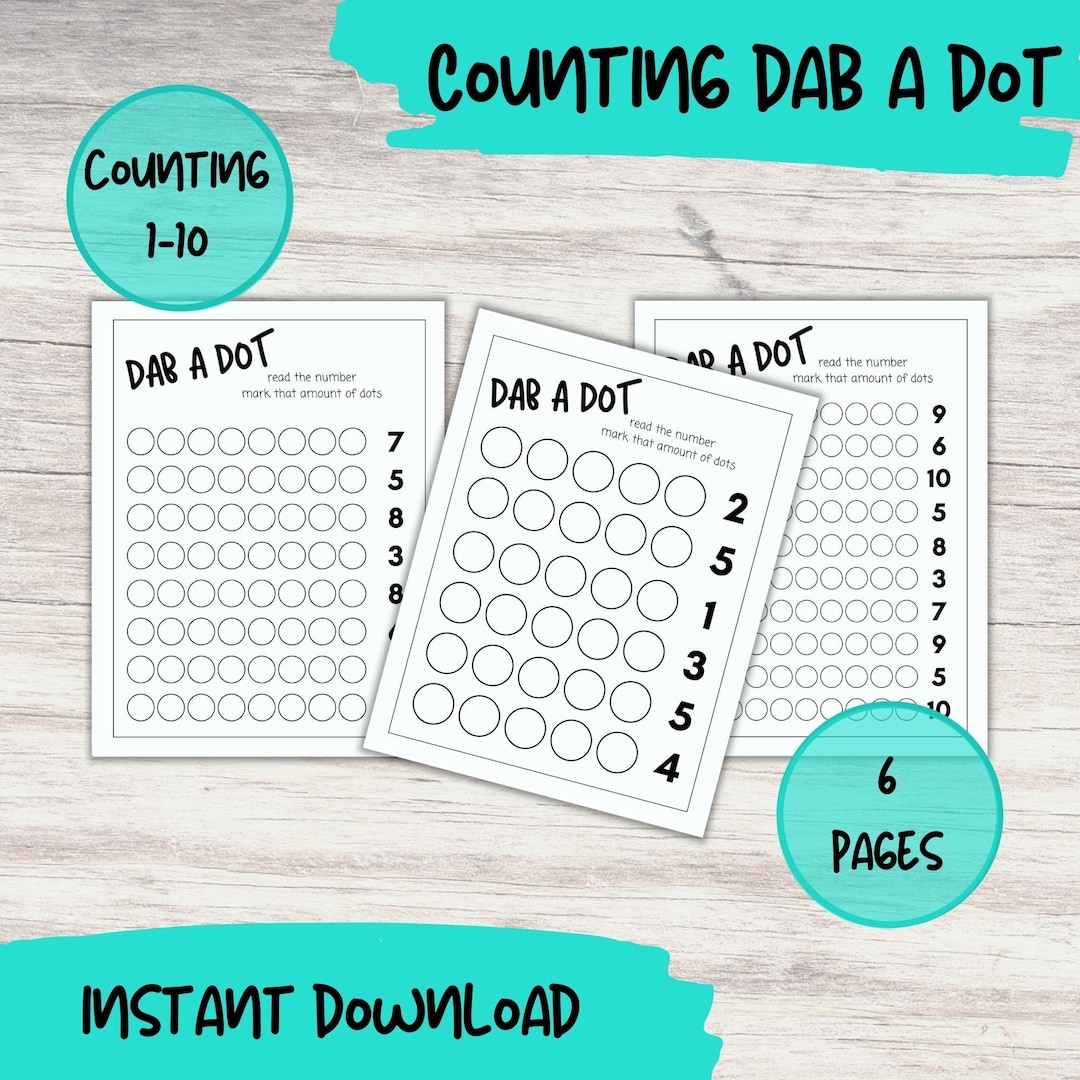 Dab A Dot Counting, Dab A Dot Activity, Toddler and Preschool ...