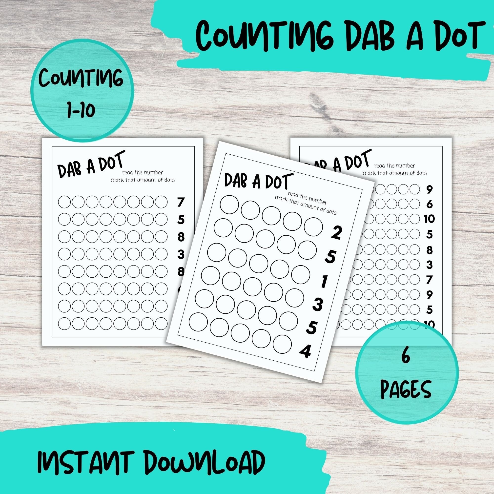 Dab A Dot Counting, Dab A Dot Activity, Toddler and Preschool ...