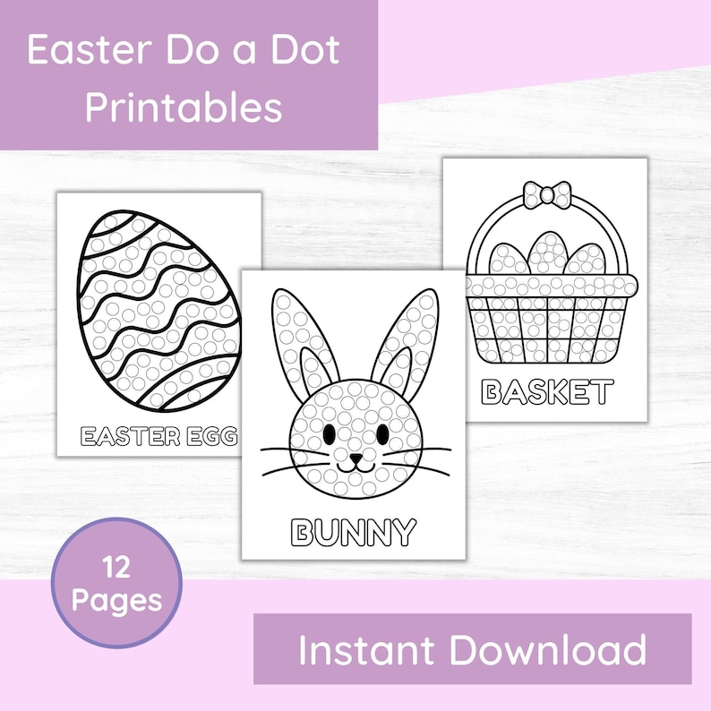 Do A Dot Easter Printable, Easter Printable, Easter Worksheet, Do A Dot ...