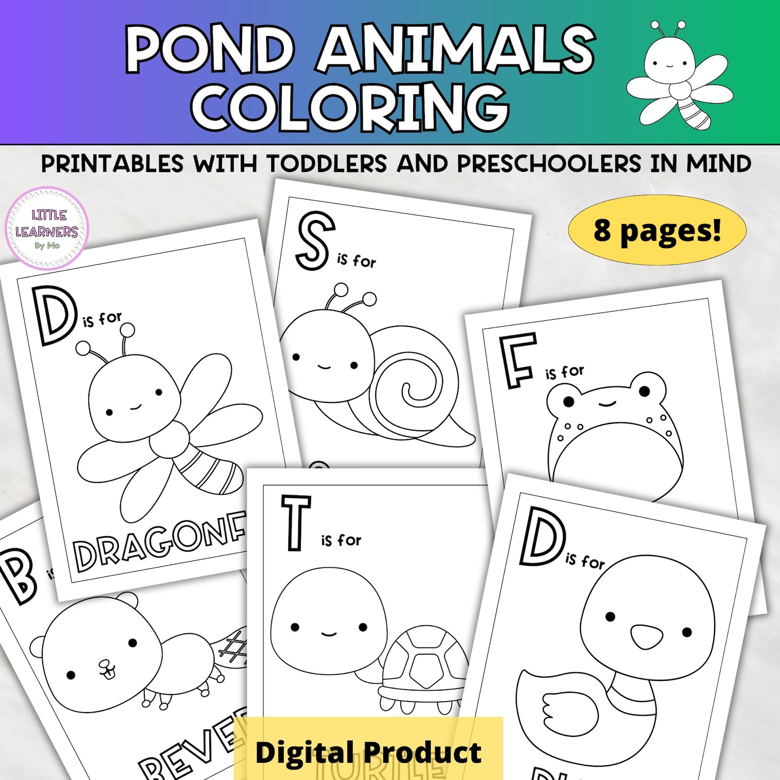 Pond Animal Coloring Pages | Cute Preschool Printable Activity ...
