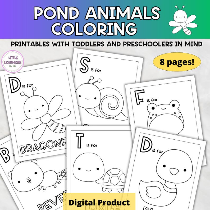 Pond Animal Coloring Pages | Cute Preschool Printable Activity ...