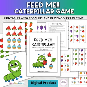 Feed Me Caterpillar Printable | Toddler Counting Game | Preschool Math ...