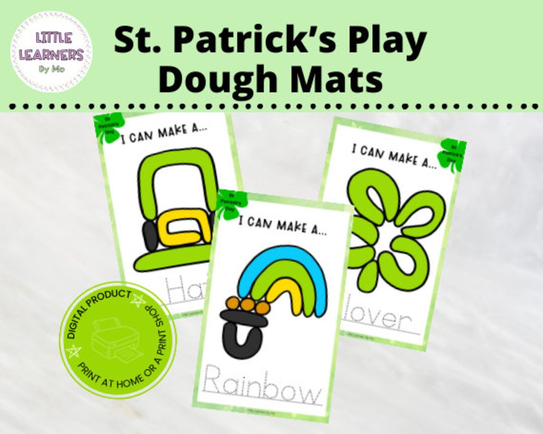 St. Patrick's Play Dough Mat, Fine Motor Play Dough Mat, Play Dough Mat ...
