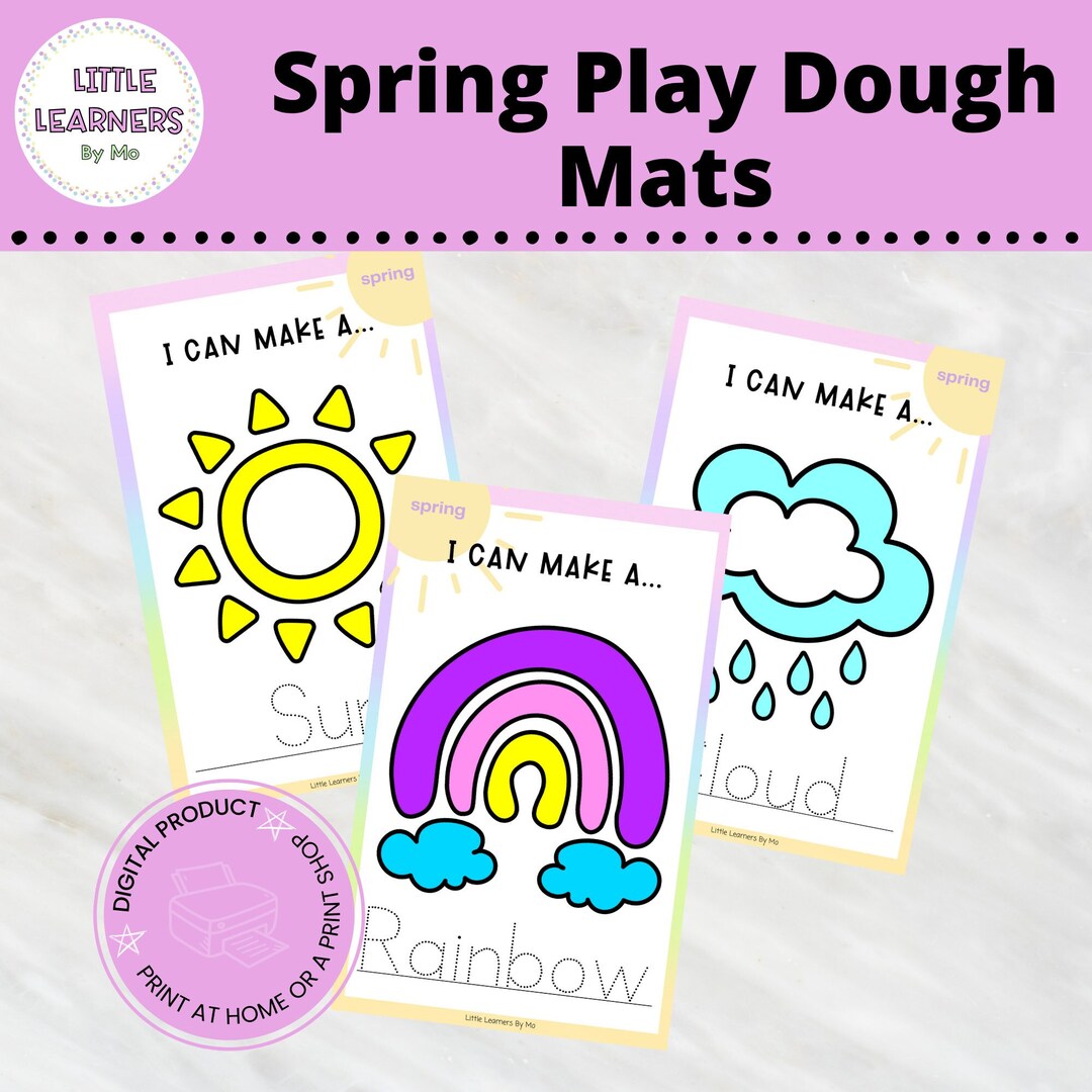 Spring Play Dough Mat, Fine Motor Play Dough Mat, Play Dough Mat ...
