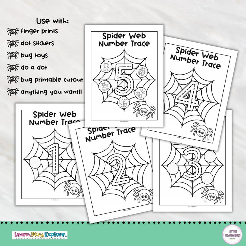 Spider Web Number Trace Printable | Preschool Counting Activity | Bug ...
