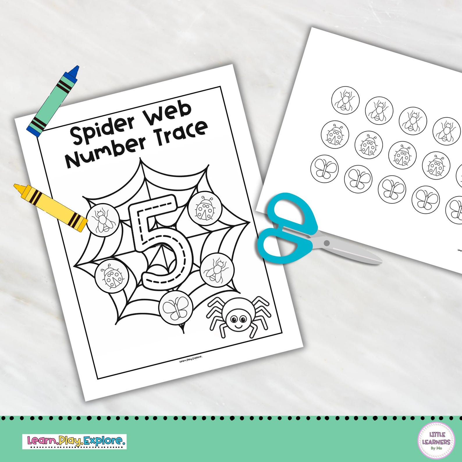 Spider Web Number Trace Printable | Preschool Counting Activity | Bug ...