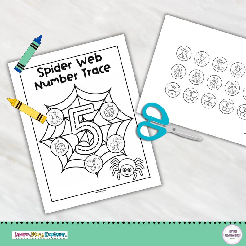 Spider Web Number Trace Printable | Preschool Counting Activity | Bug ...