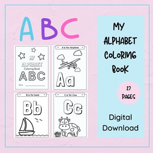 My Alphabet Coloring Book, Toddler Coloring Book, Preschool Coloring ...