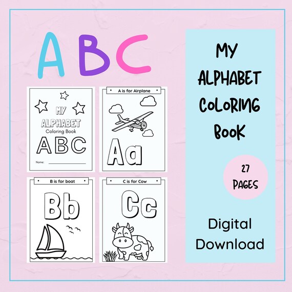 My Alphabet Coloring Book Toddler Coloring Book Preschool - Etsy