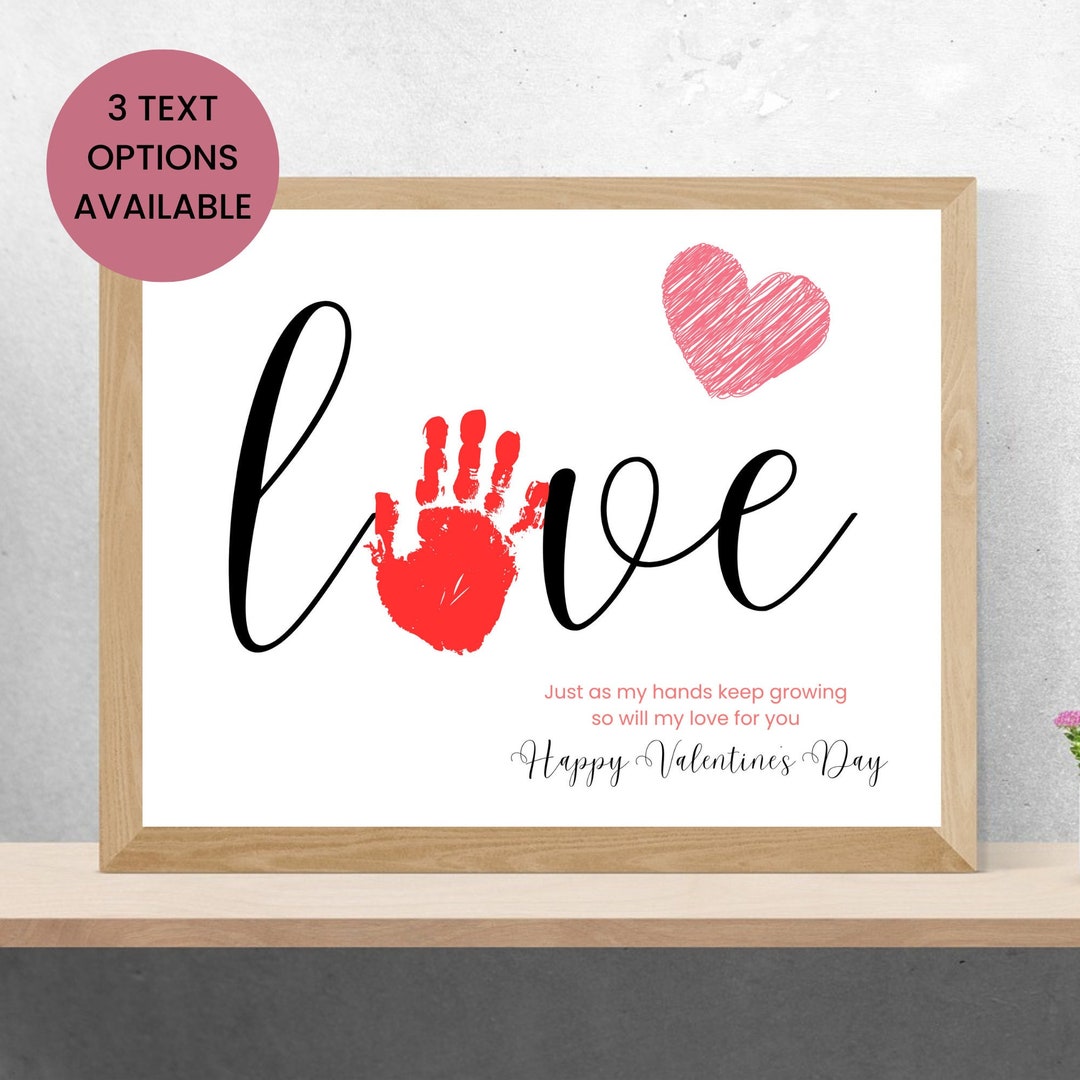 Valentine Printable, Valentines Day Handprint Footprint Craft for Kids ...