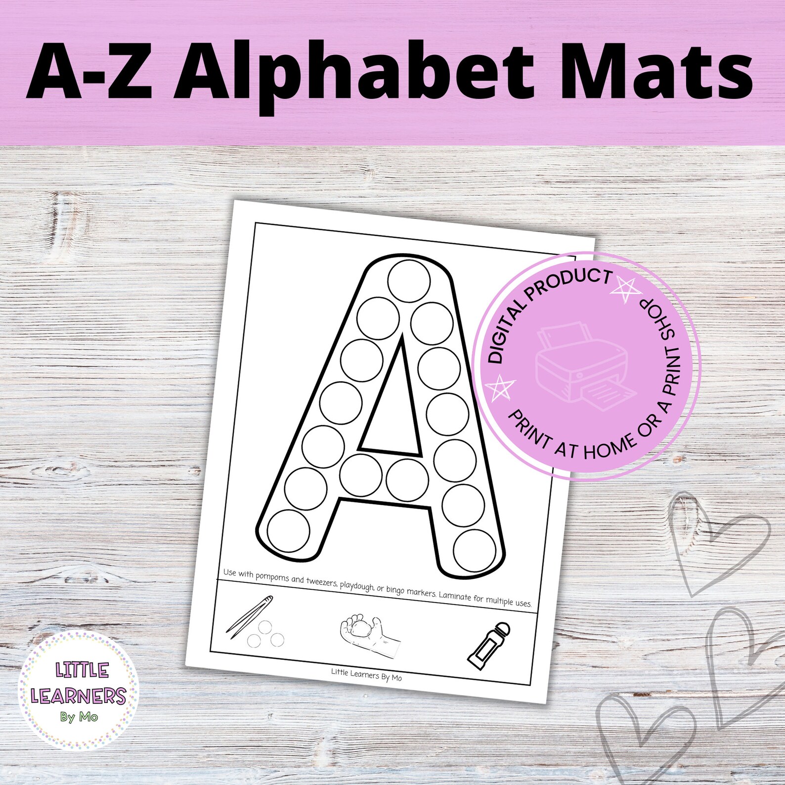 Alphabet Mat, Alphabet Do a Dot, Playdoh, Pompom Mat, Toddler Alphabet ...