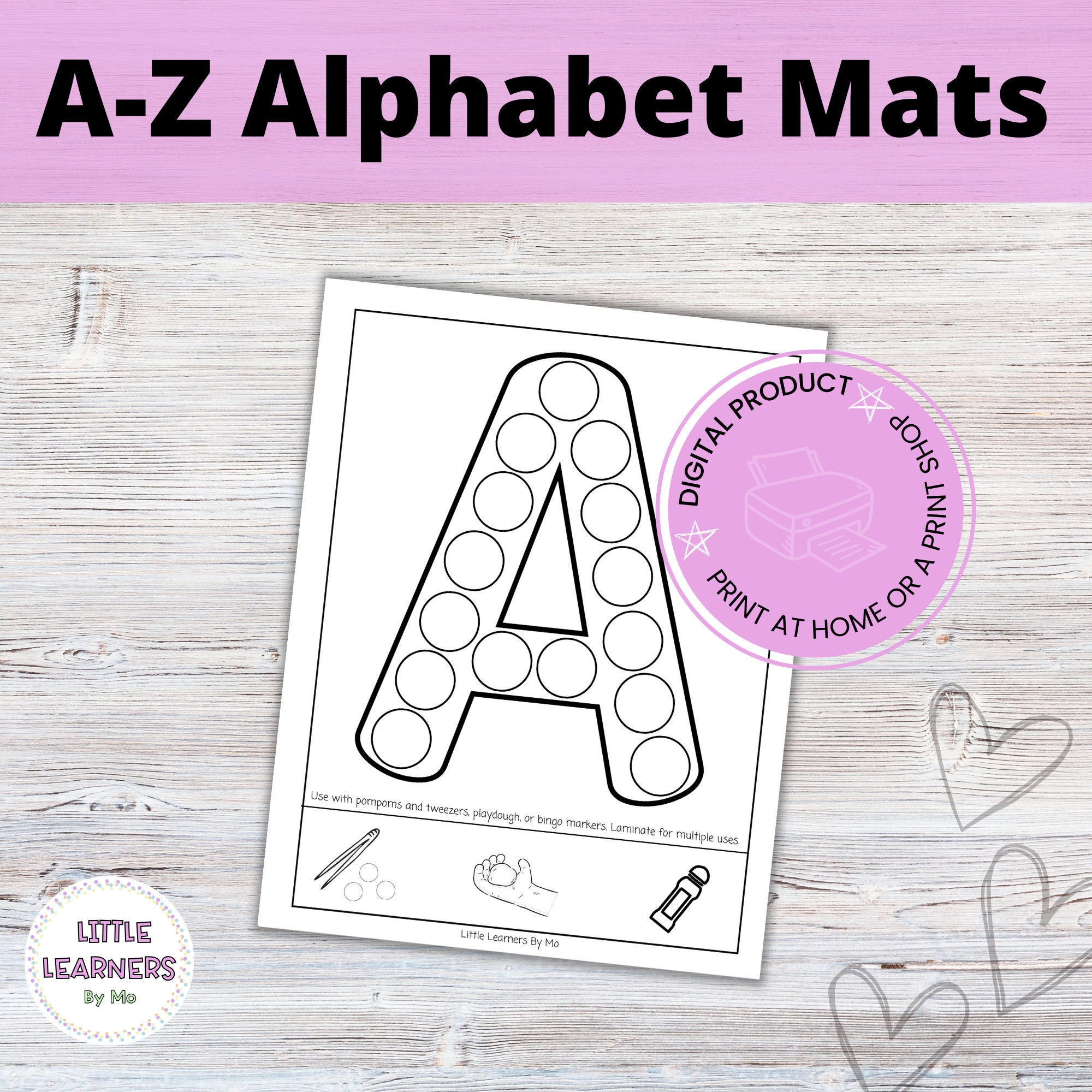 Alphabet Mat, Alphabet Do a Dot, Playdoh, Pompom Mat, Toddler Alphabet ...