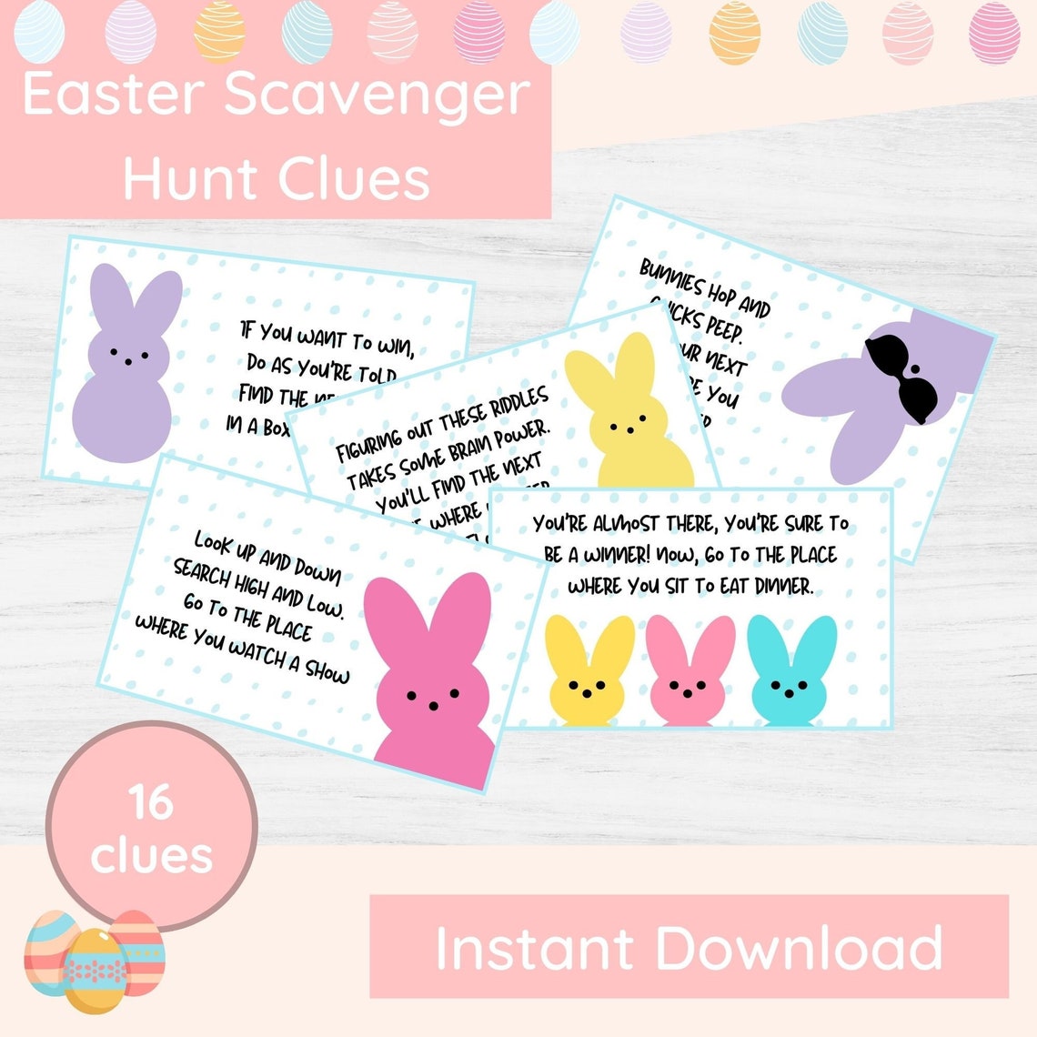 Easter Scavenger Hunt Clues, Easter Egg Hunt, Easter Hunt for Kids ...