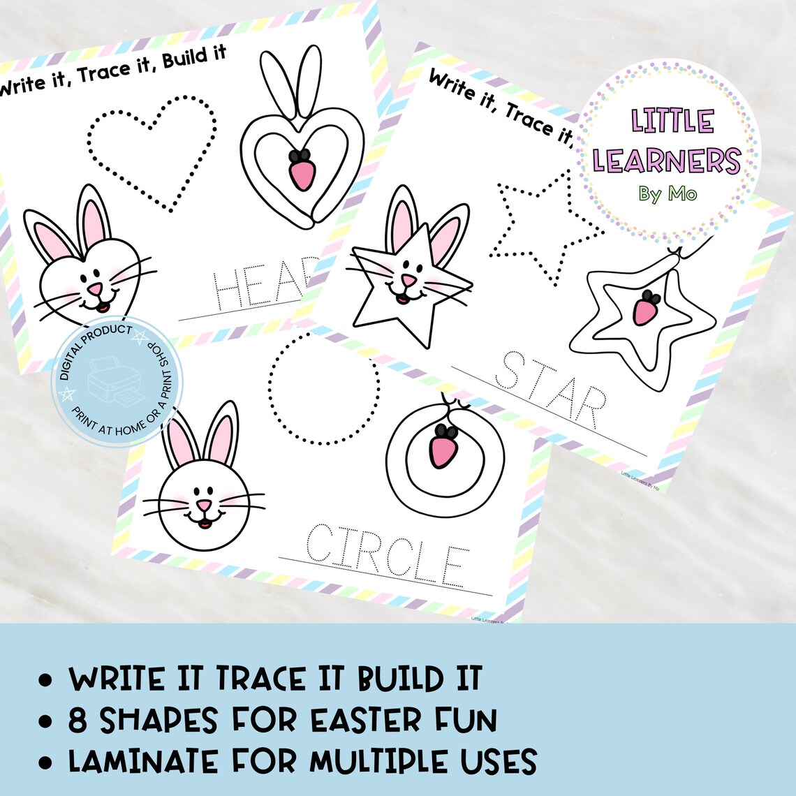 Easter Shapes Play Dough Mat, Fine Motor Play Dough Mat, Play Dough Mat ...