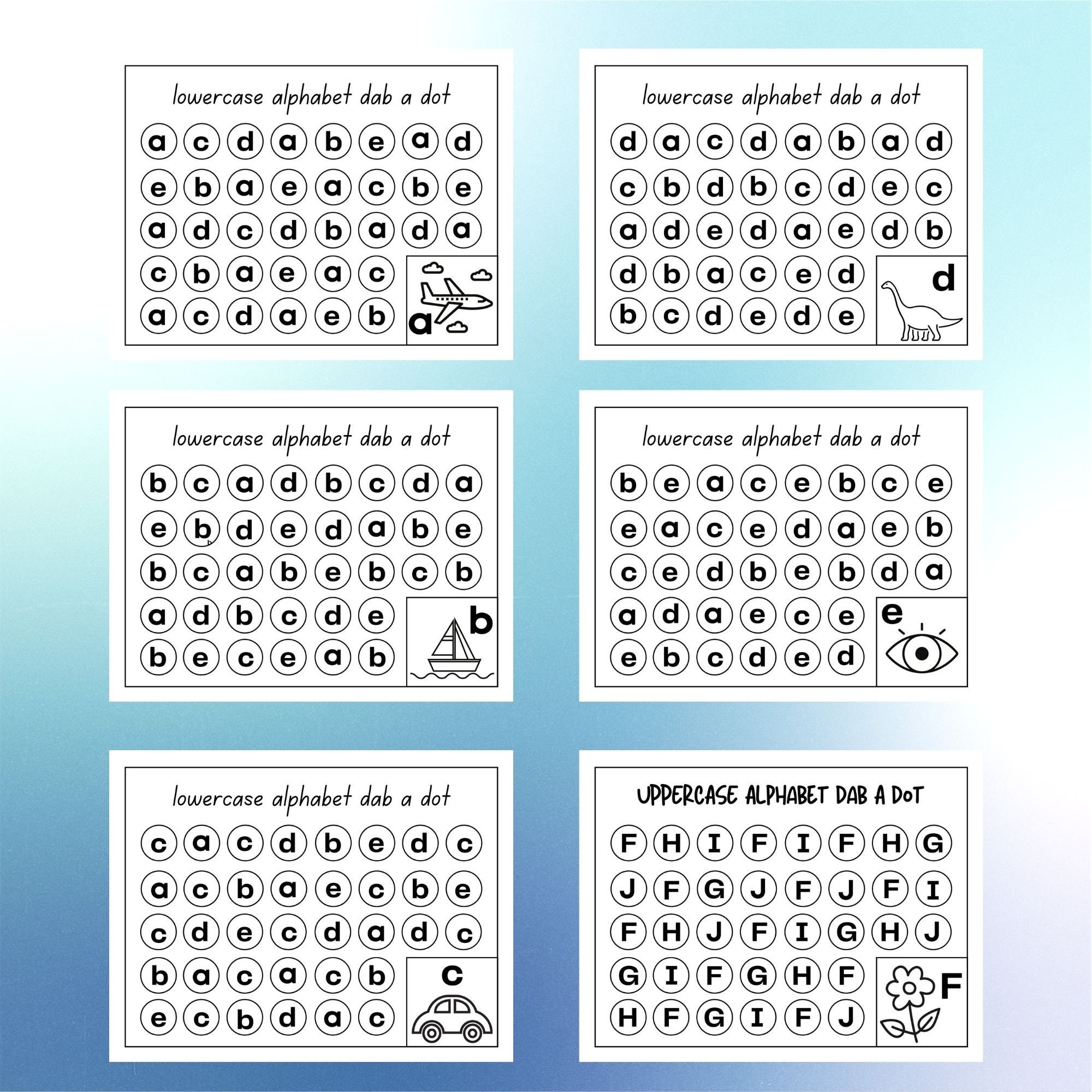 Lowercase Alphabet Dab A Dot, Toddler and Preschool Activity, Daycare ...