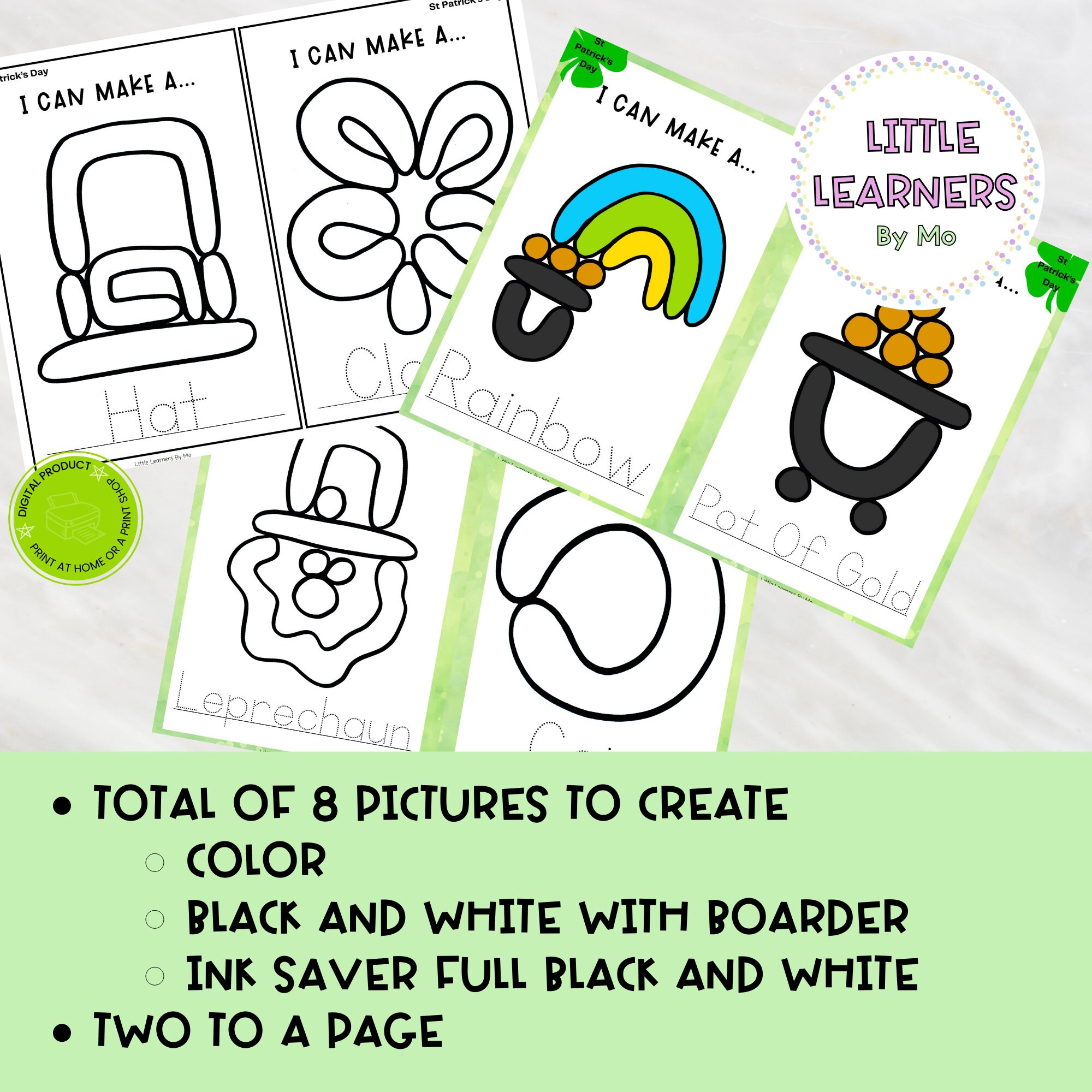 St. Patrick's Play Dough Mat, Fine Motor Play Dough Mat, Play Dough Mat ...