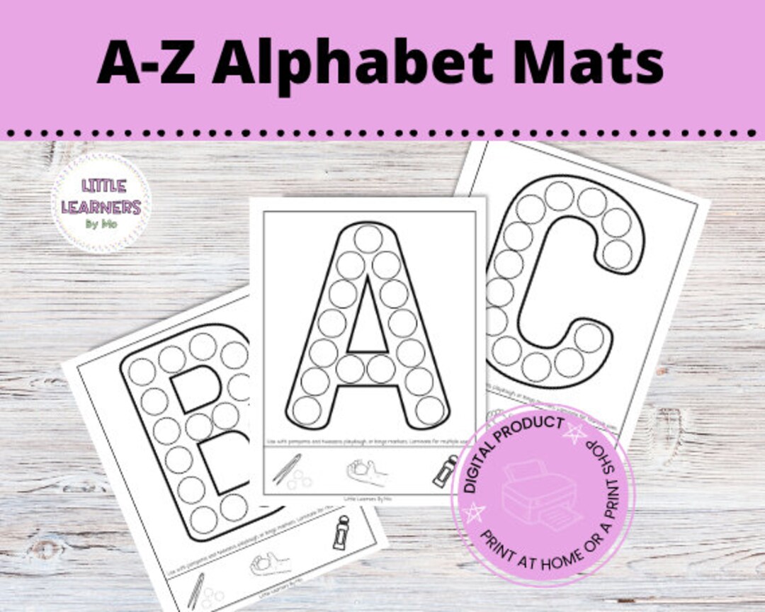 Alphabet Mat, Alphabet Do a Dot, Playdoh, Pompom Mat, Toddler Alphabet ...