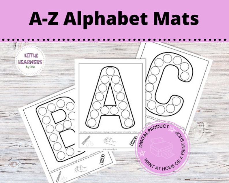 Alphabet Mat, Alphabet Do a Dot, Playdoh, Pompom Mat, Toddler Alphabet ...