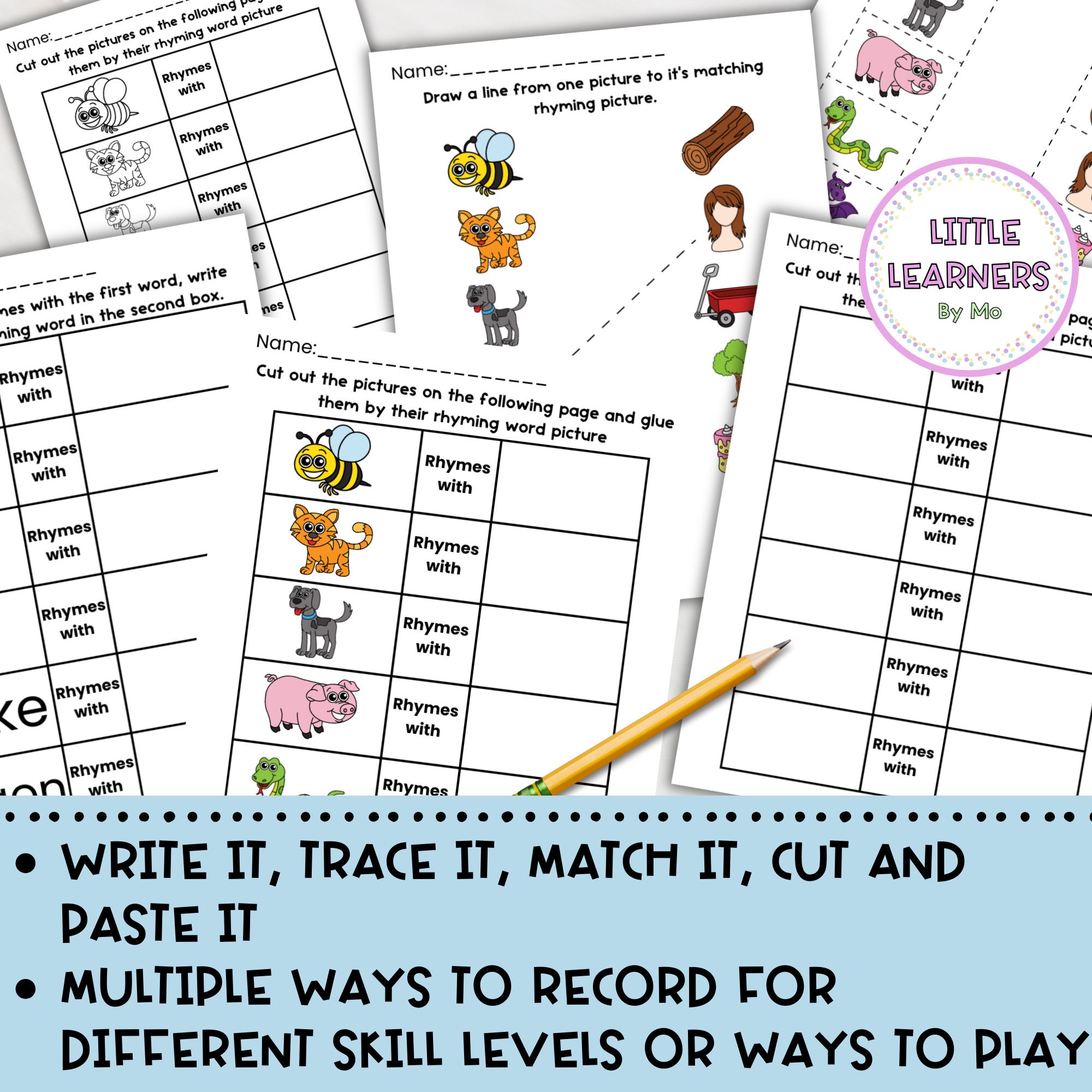 Rhyming Words Write the Room, Write the Room Game, Write the Room ...