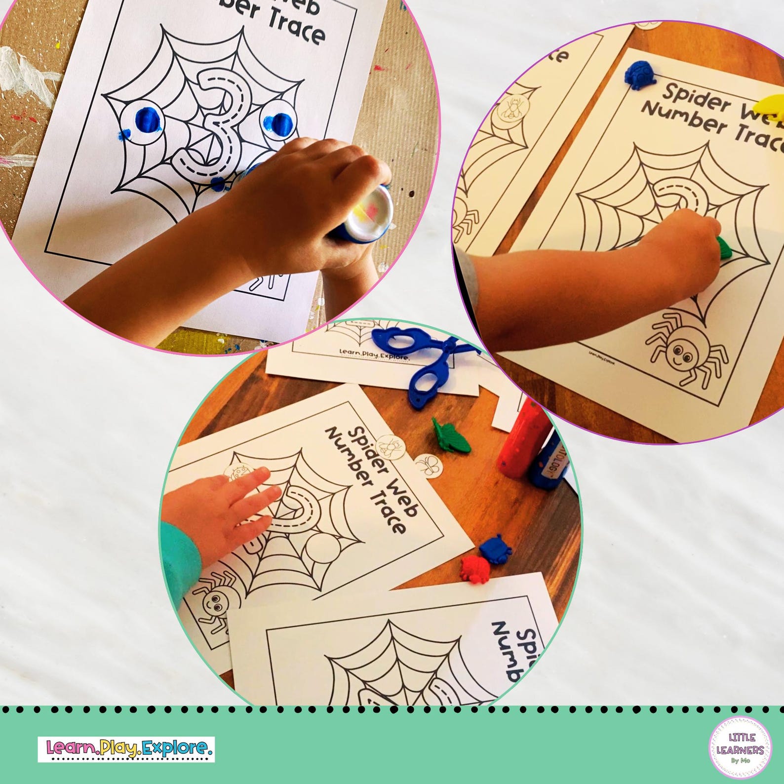 Spider Web Number Trace Printable | Preschool Counting Activity | Bug ...