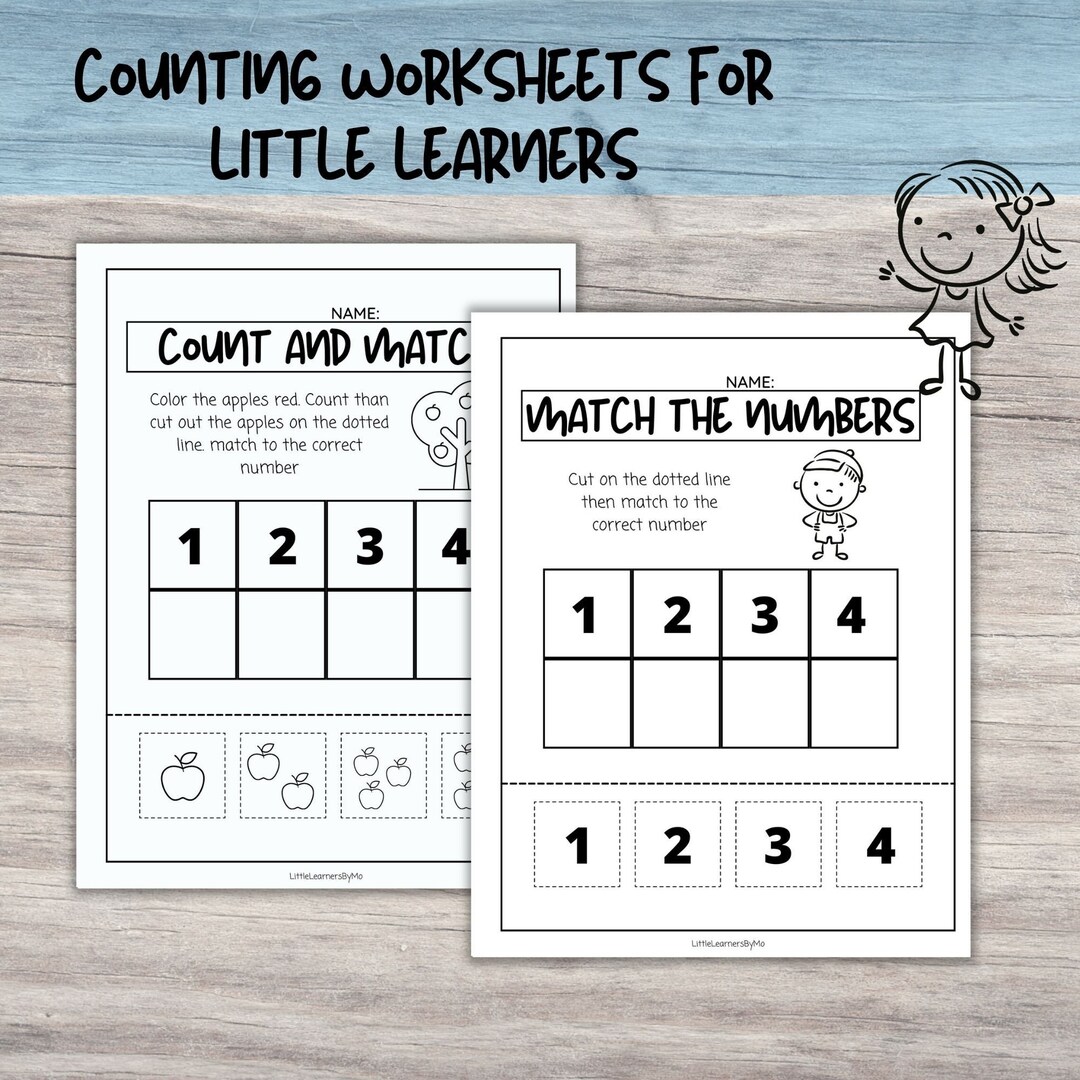 Count and Match Numbers, Match the Numbers Worksheet, Counting ...