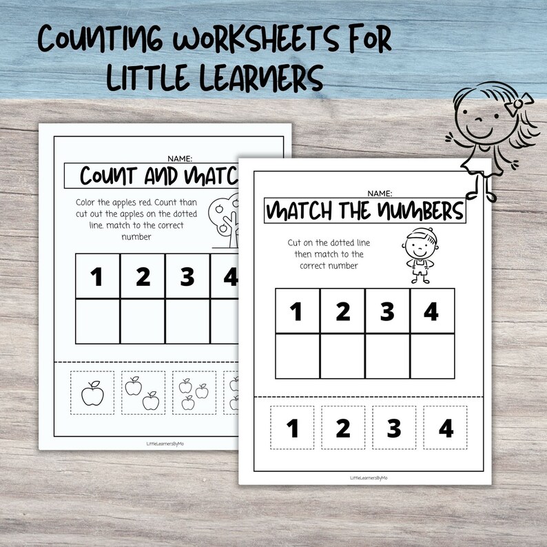 Count and Match Numbers, Match the Numbers Worksheet, Counting ...