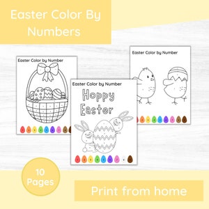 Color by Number Easter Printable, Easter Printable, Easter Worksheet ...