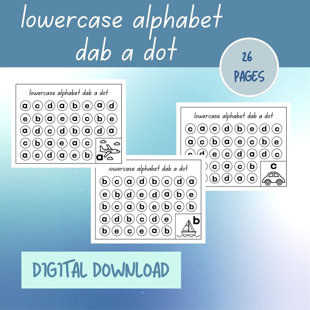 Lowercase Alphabet Dab A Dot, Toddler and Preschool Activity, Daycare ...