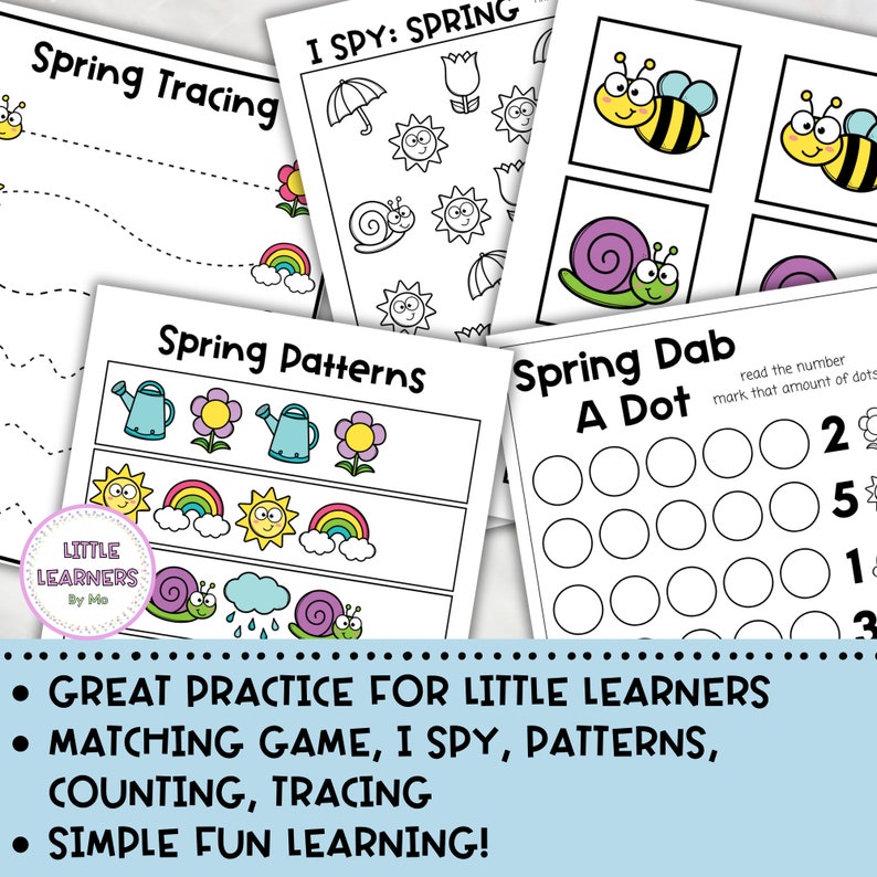 Spring Printables for Preschoolers, Spring Printables for Toddlers, Spring Printable Fun, Spring ...