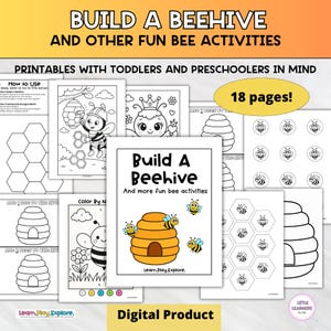 Build a Beehive Craft & Learning Pack | Bee Themed Toddler Printable ...