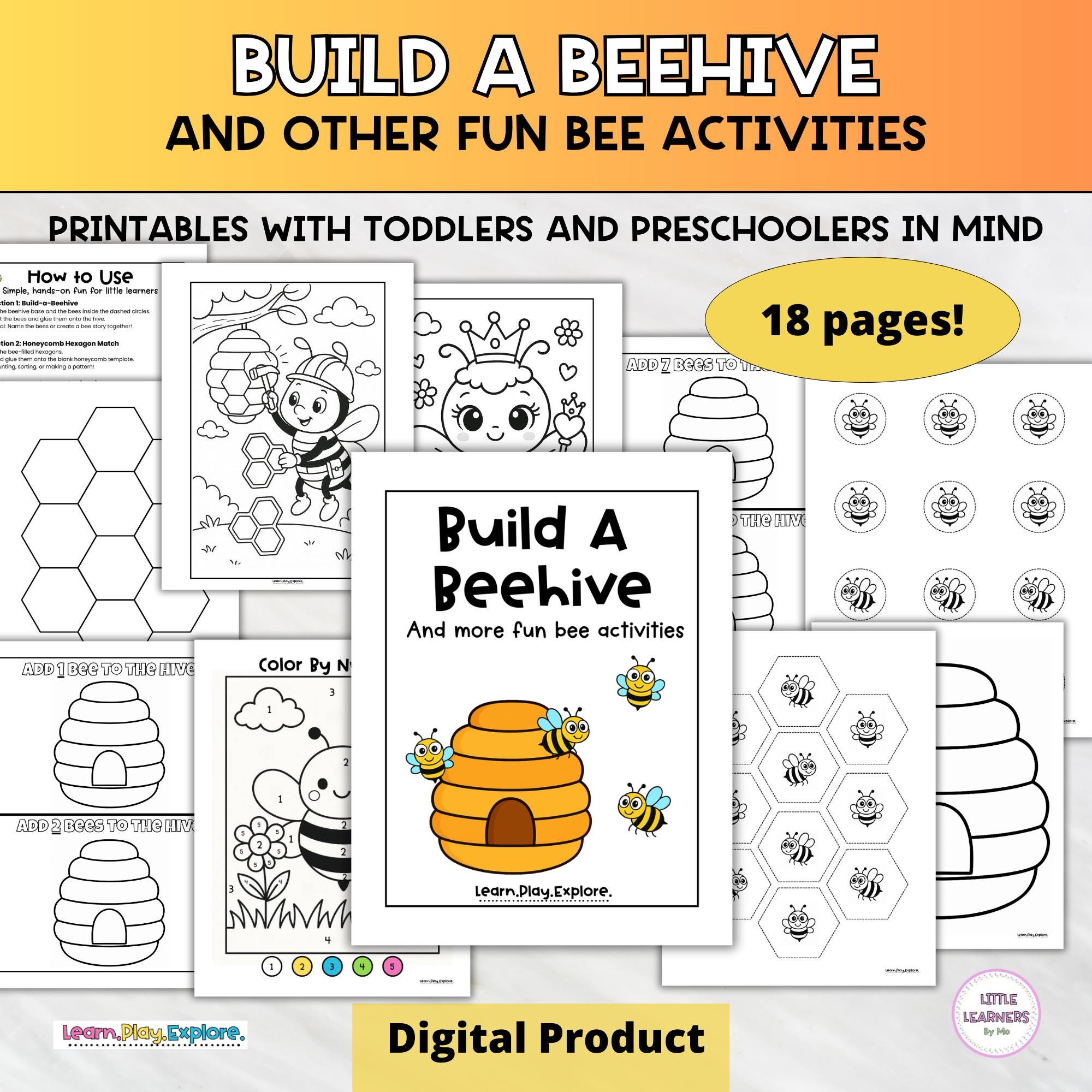 Build a Beehive Craft & Learning Pack | Bee Themed Toddler Printable ...