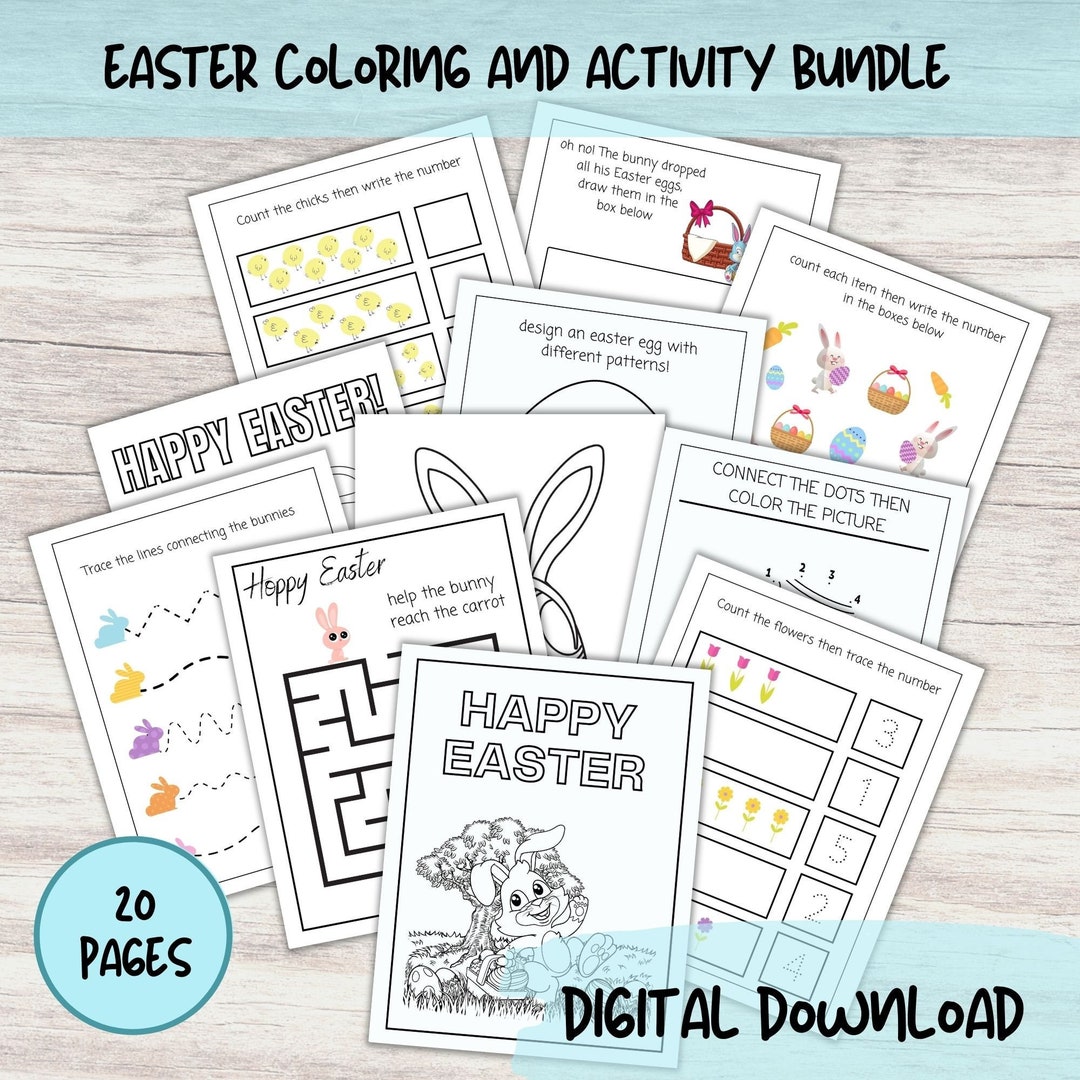 Easter Coloring and Activity Bundle, Toddler and Preschool Easter ...