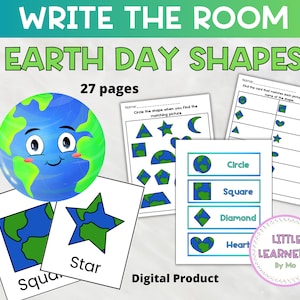Earth Day Write the Room, Shapes Write the Room, Write the Room Center ...