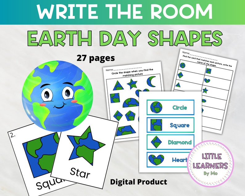 Earth Day Write the Room, Shapes Write the Room, Write the Room Center ...