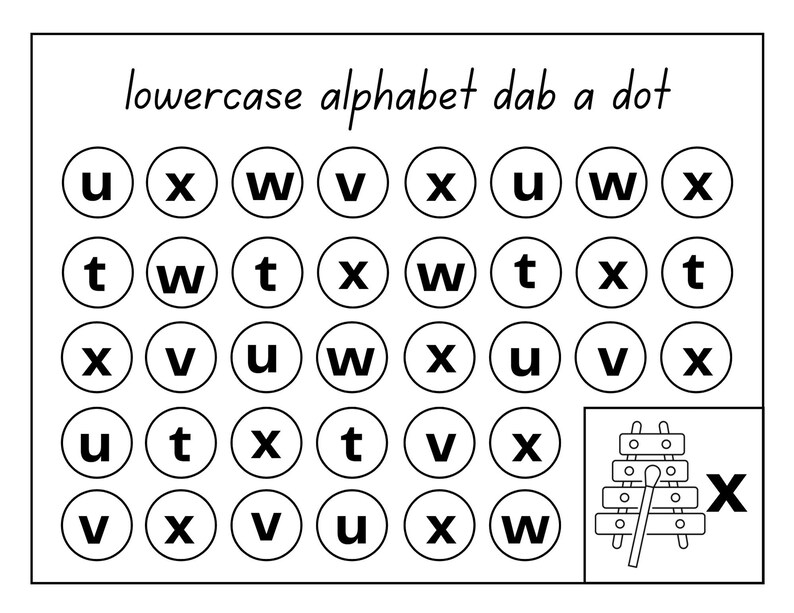 Lowercase Alphabet Dab A Dot, Toddler and Preschool Activity, Daycare ...